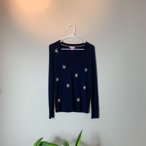 Lilly Pulitzer | Sweaters | Lilly Pulitzer Navy Blue Metallic Starfish ...